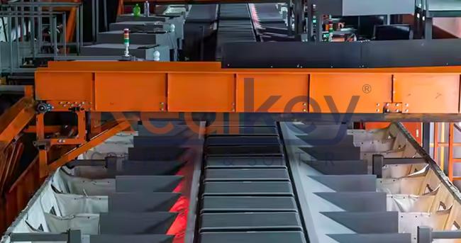 Realkey Cross Belt Sorter in operation