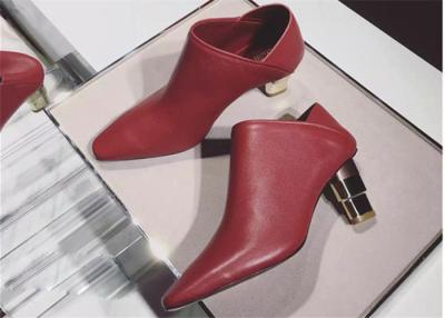 Cina Il mulo chiuso superiore normale del dito del piede tallona le scarpe a doppio scopo degli stivali della caviglia tallonate rosso in vendita