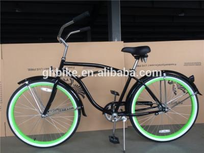 Κίνα Πράσινο αλουμινίου κράμα Rim 26inch Cruiser ποδήλατο με χάλυβα υλικό πιρούνι και πράσινο χρώμα προς πώληση