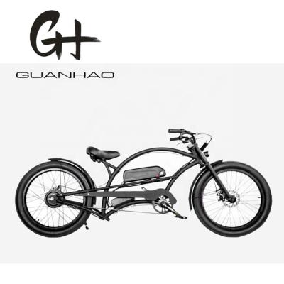 중국 싱글 스피드 750W 28MPH 48V 17AH 24인치 3.0 타이어 콥터 전기 자전거 해변 크루저 판매용