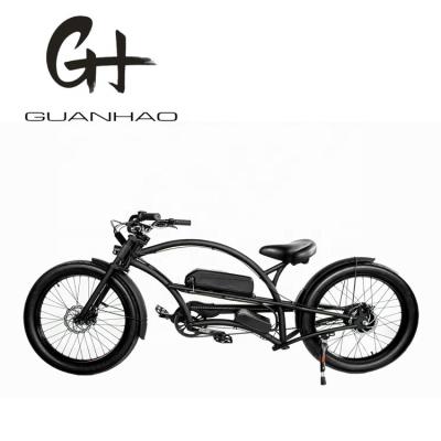 중국 싱글 스피드 750W 28MPH 48V 17AH 24인치 3.0 타이어 콥터 전기 자전거 해변 크루저 판매용