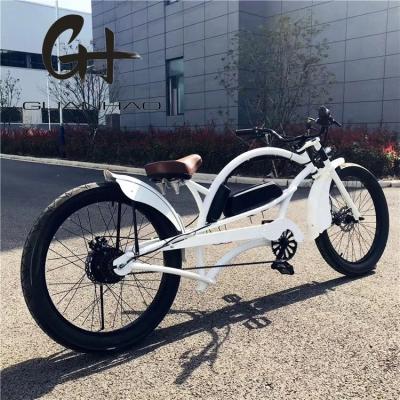 중국 싱글 스피드 750W 28MPH 48V 17AH 24인치 3.0 타이어 콥터 전기 자전거 해변 크루저 판매용