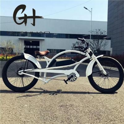 중국 싱글 스피드 750W 28MPH 48V 17AH 24인치 3.0 타이어 콥터 전기 자전거 해변 크루저 판매용