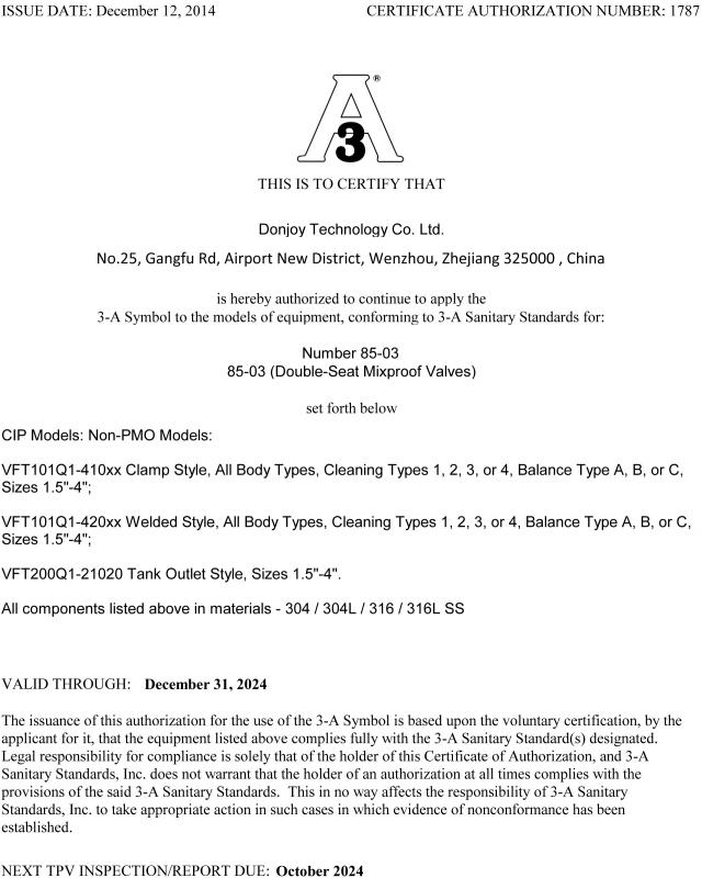 3A - DONJOY TECHNOLOGY CO., LTD
