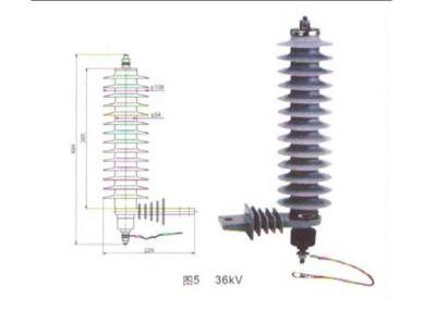 China alta tensão do alojamento do polímero do protetor do prendedor do impulso de OxideLightning do metal 60KV à venda