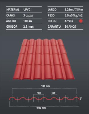 Chine Feuille de toit de PVC de Roma Type Heat Insulation 5.0mm à vendre