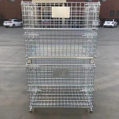 Chine Cage de stockage en treillis métallique pliable Container industriel économe en espace à vendre