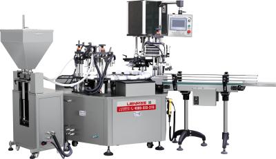 China 5-250ml PLC Control Cream Lotion Plastic Glass Jar Bottle Filling Capping Machine for sale