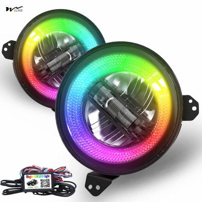 Chine Feux LED avec contrôle bleu-dent 9 pouces haut/bas faisceau DRL et 121 fonctions RVB à vendre