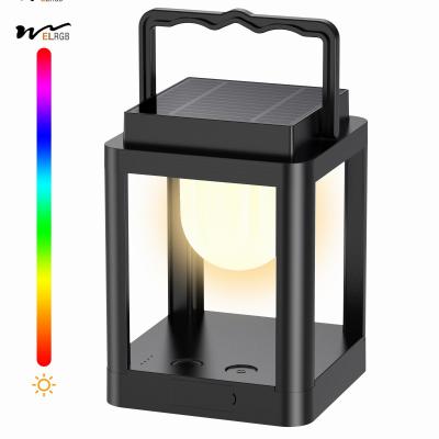 Cina Lampada solare da tavolo 10 RGB Luci che cambiano colore Portatile ricaricabile Lanterna solare impermeabile 2- in vendita
