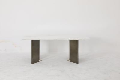 Chine Tables à manger contemporaines en marbre avec une base en acier inoxydable à vendre