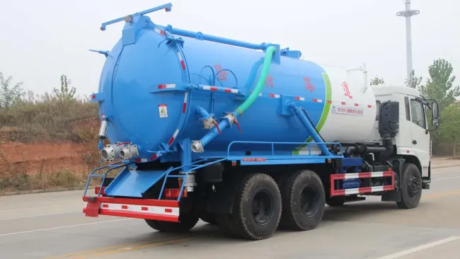 China Dongfeng 16cbm Sewer Liter Vacuum Sewage Cleaning Suction Tank Truck