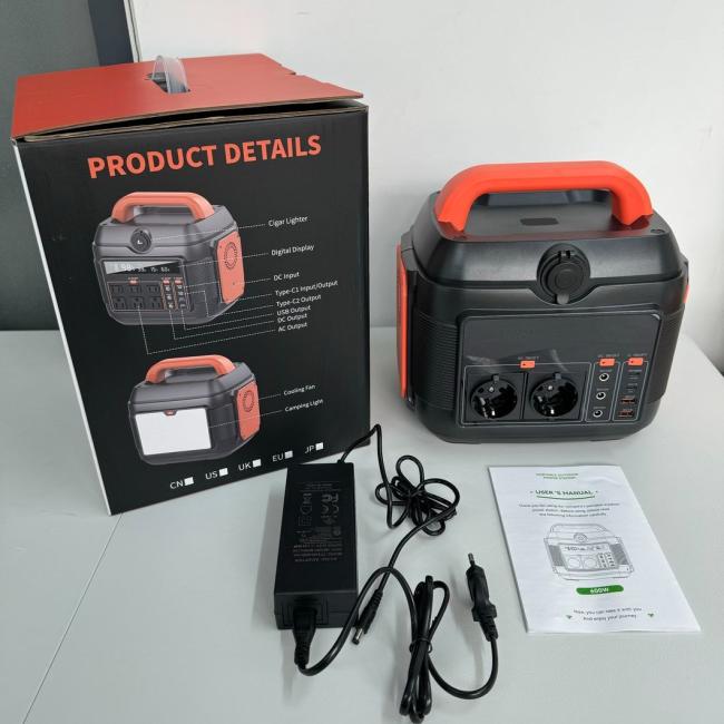 High-Power Portable Lithium Battery 600W Outdoor Mobile Power Station AC Output 220V Generator