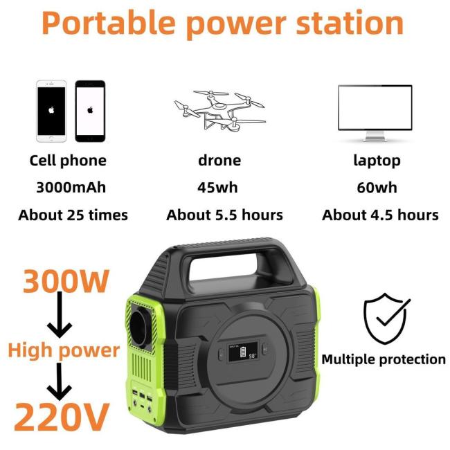 Outdoor Power Station 300W Portable Mobile Power USB Output Solar Generator