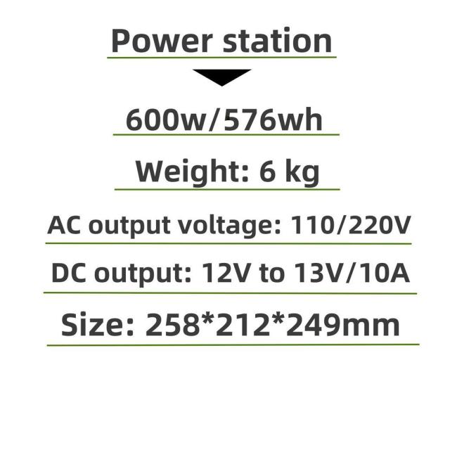 600W Type-C Pd (100W) Sine Wave Lithium Battery Overtemperature Protection for Portable Power Stations