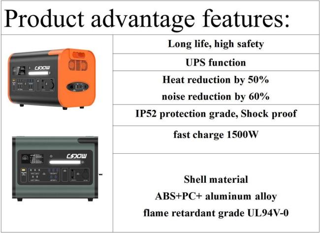 2000W Reachargeable LiFePO4 Lithium-Ion Battery Poratable Power Station Solar Generator
