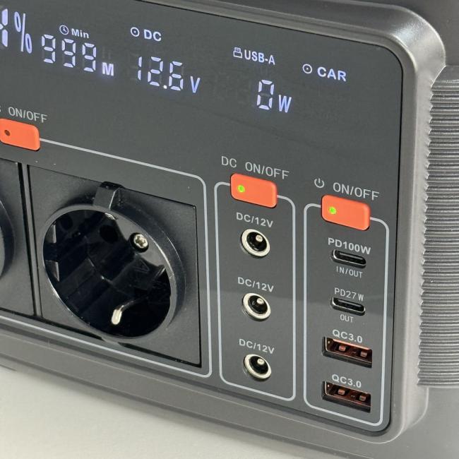 600W Lithium Battery Multi-Function Power Supply, Can Output USB, Type C, DC, AC, Portable Power Station