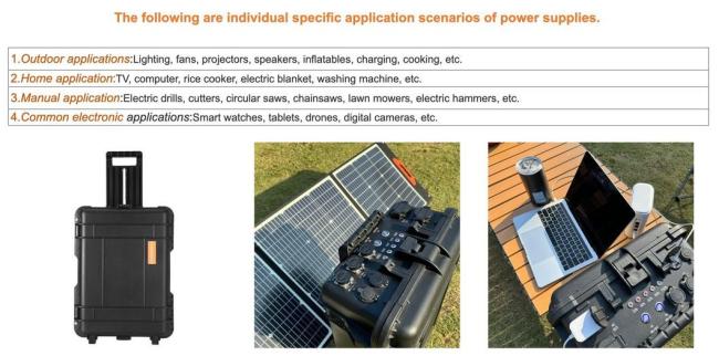 New Energy Long Cycle Life 2000W/3000W Outdoor Household Emergency Portable Power Station