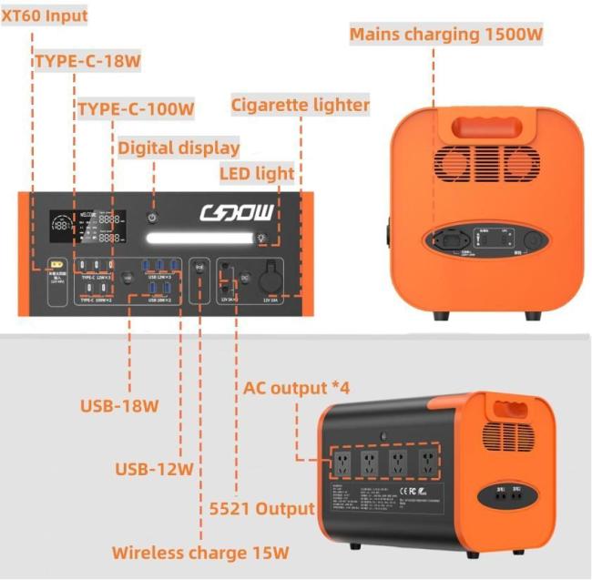 Multi-Function Output 2200W Portable Power Station UPS Uninterruptible Power Supply Solar Input 800W Generator