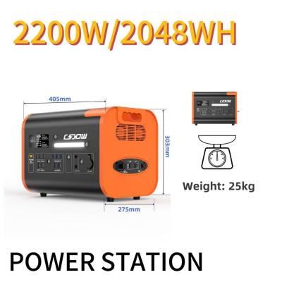 China Estação de energia portátil certificada CE de 2200W para uso exterior e de emergência 110V 220V de saída AC à venda