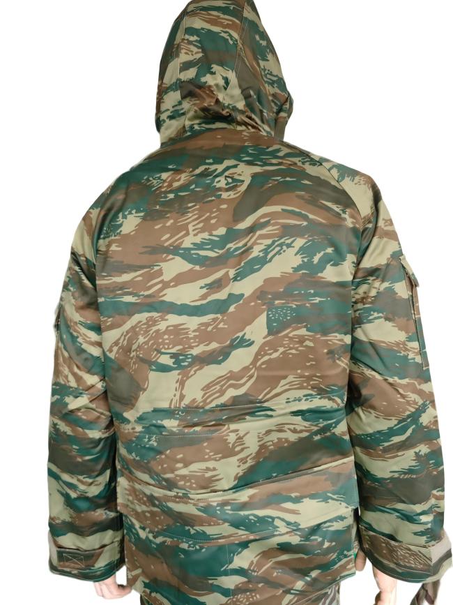 Close-up of camouflage pattern and fabric texture