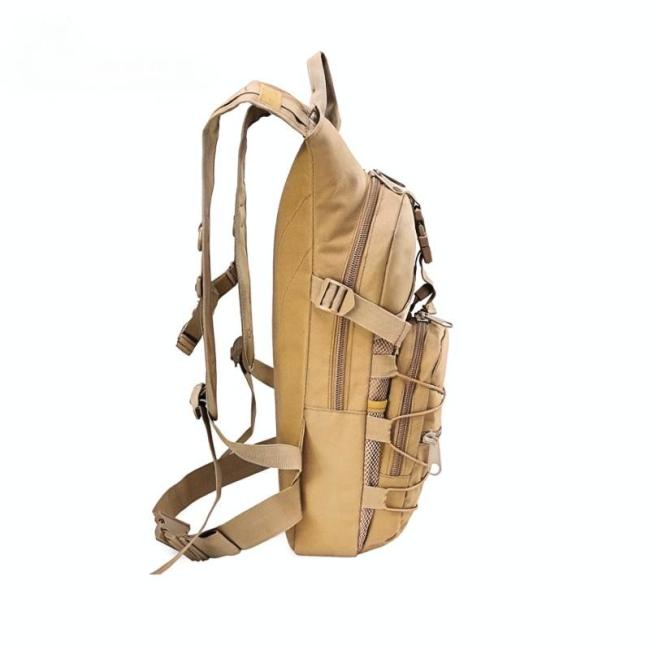 Tactical hydration backpack side view