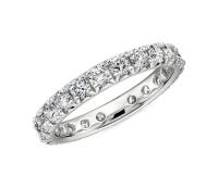 Quality Silver Prong 4ct Diamond Moissanite Band Rings 10K 12K Anniversary Fine Jewelry for sale