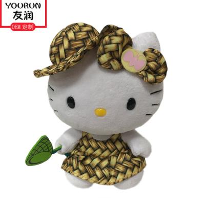Cina Regalo del giorno dei bambini di Kitty Stuffed Animal Plush Toys del cappello di usura ciao in vendita