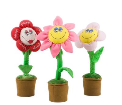 中国 40cmのダンスおよび歌う鉢植えなPlushおかしい花のおもちゃ家の装飾の花 販売のため