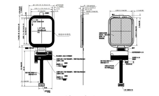 1.78-inch AMOLED display pin definition diagram