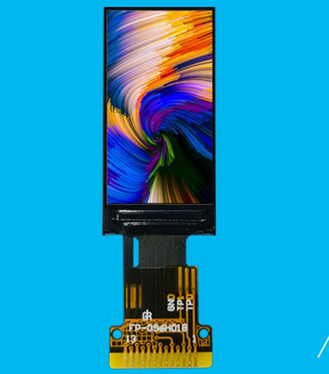 Front view of 0.96 inch PMOLED display