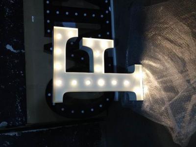 Cina Le luci a 12 pollici della lettera di carnevale del metallo LED/hanno illuminato le lettere di nozze con la lampadina in vendita