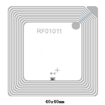China 45x45mm HF RFID Inlay with Flip Chip Bonding and Aluminium Antenna for Key Fob Applications for sale