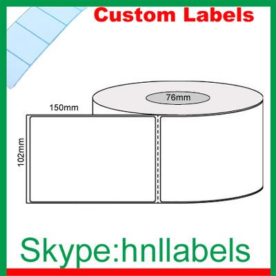 中国 注文の熱ラベル 102mmX150mm/1 は D/Therm の上のパーマ、PERF の 1000Lpr 76mm の中心を嘆きます 販売のため