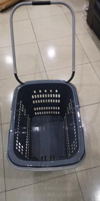 China Supermarkt-Handlebensmittelgeschäft-Korb mit Zertifikat ISO9001 der Rad-350×250×185mm zu verkaufen
