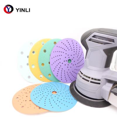 China Grão 150 cerâmico discos de lixamento do furo de 5 polegadas 8 para o carro de lustro à venda