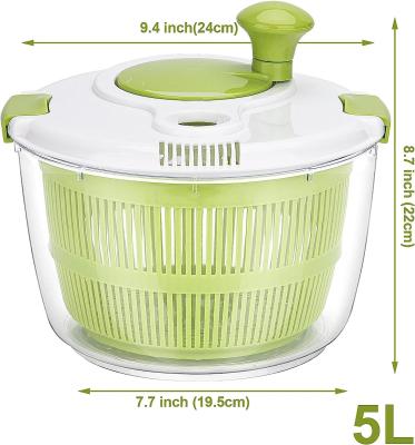 Κίνα Εύκολο χειριστήριο 5L Μεγάλο σαλάτα σαλάτα Σπίνερ στεγνωτήρα με προσαρμοσμένο λογότυπο αποδεκτό προς πώληση