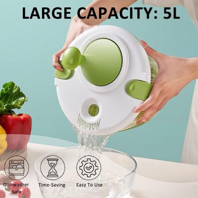 Κίνα Εύκολο χειριστήριο 5L Μεγάλο σαλάτα σαλάτα Σπίνερ στεγνωτήρα με προσαρμοσμένο λογότυπο αποδεκτό προς πώληση