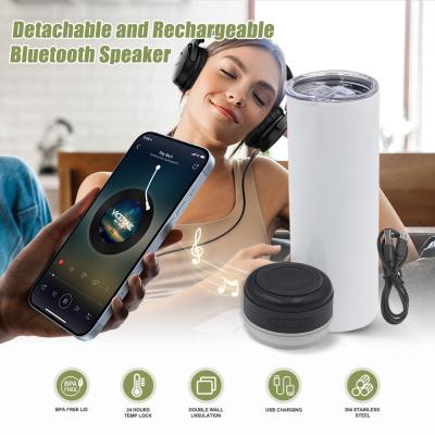 Chine 20oz Capacité haut-parleur de musique Tumbler Design de style américain avec lumière LED amovible à vendre