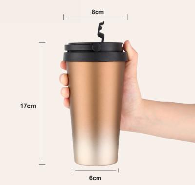 Chine 500 ml de capacité étanche à la chaleur en acier inoxydable à vide isolable tasse de voyage avec poignée à vendre
