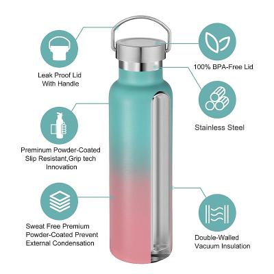 Chine Bouteille d'eau sportive à vide en acier inoxydable à isolation thermique avec poignée et avec couvercle à vendre