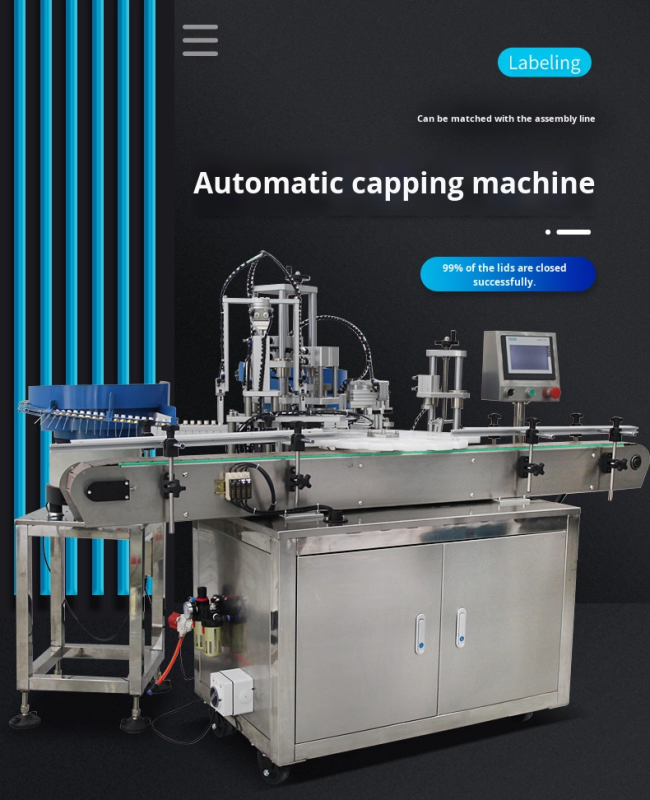 High Speed Automatic Production Line for Perfume Nozzle Tying and Plastic Bottle Cap Pressing Capping Machine