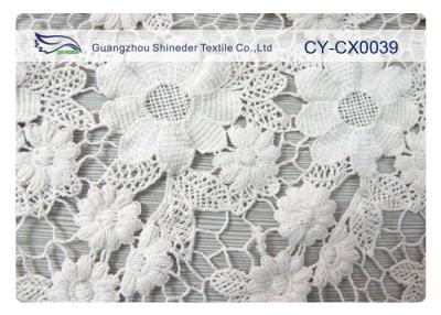 Chine Tissu de dentelle de jacquard de nylon de 100% avec blanc/vert/couleur bleue CY-CX0039 à vendre