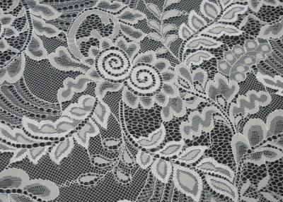 Chine Floral blanc de tissu en nylon populaire élégant de dentelle pour la robe de mariage à vendre