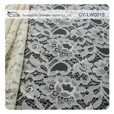 Chine Tissu de dentelle attaché par viscose en nylon pour l'habillement largeurs CY-LW0015 de 145CM - 150 cm à vendre