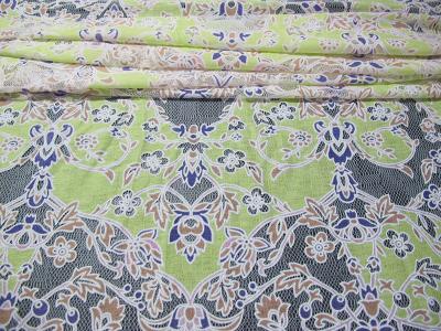 Chine Coton floral unique de tissu de rideau en dentelle de polyester avec la teinture qui respecte l'environnement à vendre