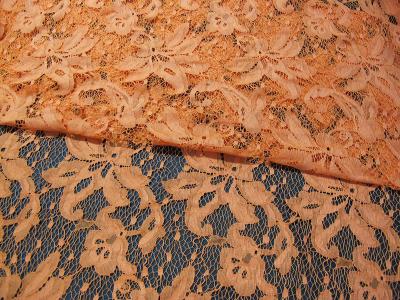 Chine Azo en nylon de tissu de maille de dentelle de coton orange teignant pour le vêtement SYD-0001 de dames à vendre