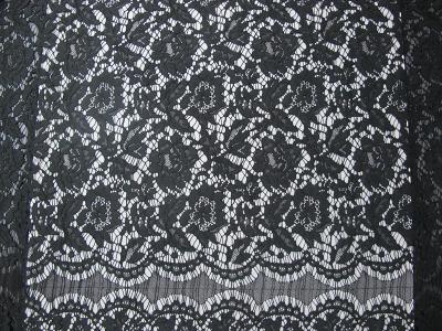 Chine Rétrécissement-Résistant tricoté floral de tissu de dentelle attaché par nylon noir à vendre