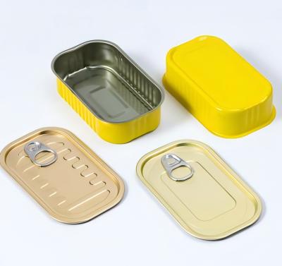 China Customization Rectangular Tin Cans Stackable Food Grade 125g Two Piece Cans for sale