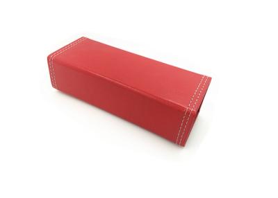 Cina Il logo fatto a mano pieghevole di cuoio rosso della cassa degli occhiali da sole può essere personalizzato in vendita